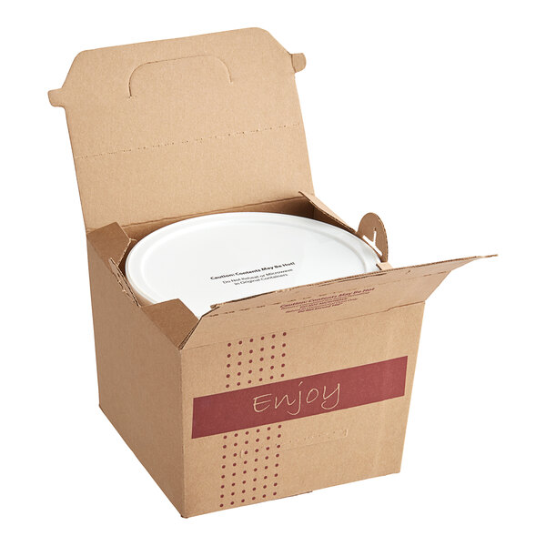 Sabert Soup-N-Serve 128 oz. White Plastic Container and Kraft ...