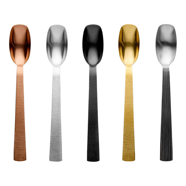 American Metalcraft 9 3/8" Wavy Aged Stainless Steel Solid Serving Spoon