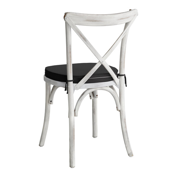 LT&S VINEYARD RUSTIC WHITE OD CB CHAIR W/ 2" BLACK LINEN CUSHION