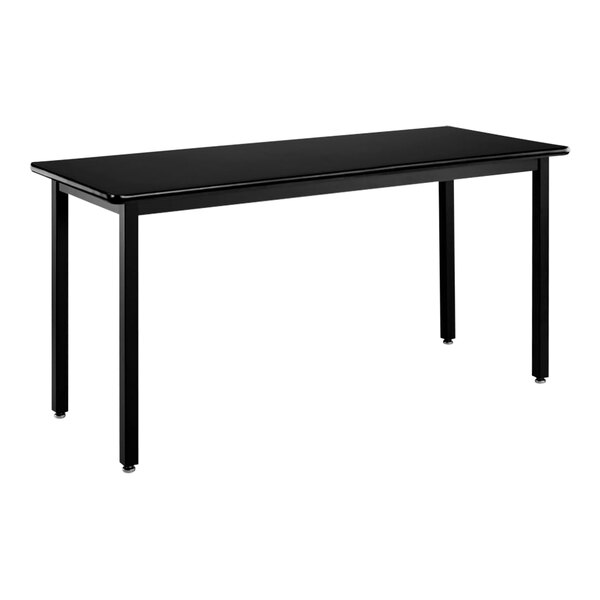 National Public Seating 24" x 54" x 30" Fixed Height Black Steel ...