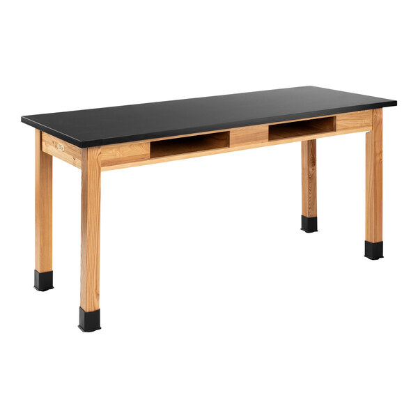 National Public Seating 30" x 72" x 36" Wood Science Lab Table with ...