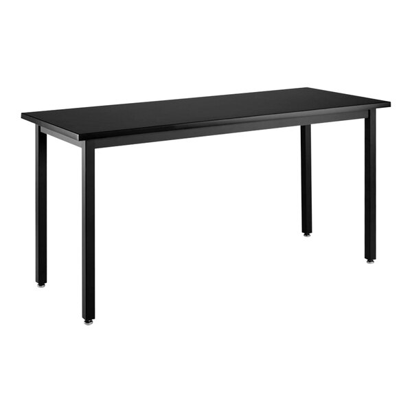 National Public Seating 24" x 48" x 30" Fixed Height Black Steel ...