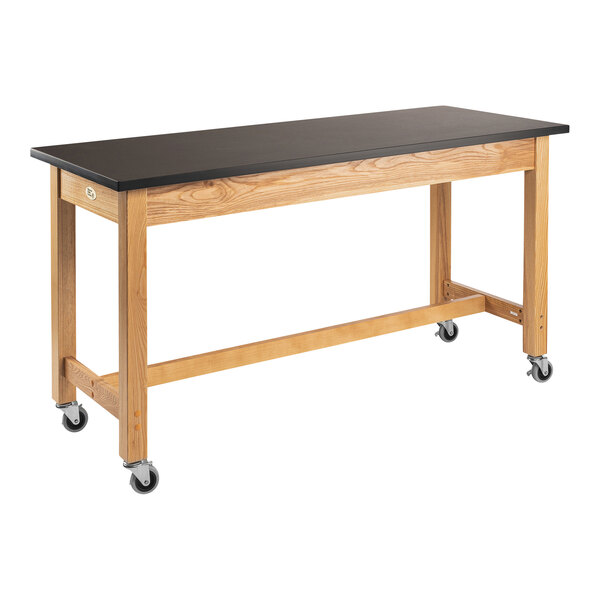 National Public Seating 24" x 72" x 30" Wood Science Lab Table with ...
