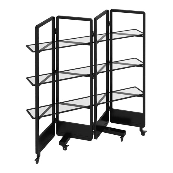 Bon Chef Nexus 63" x 19 3/4" x 71" 3-Shelf Back Bar Display with Black ...