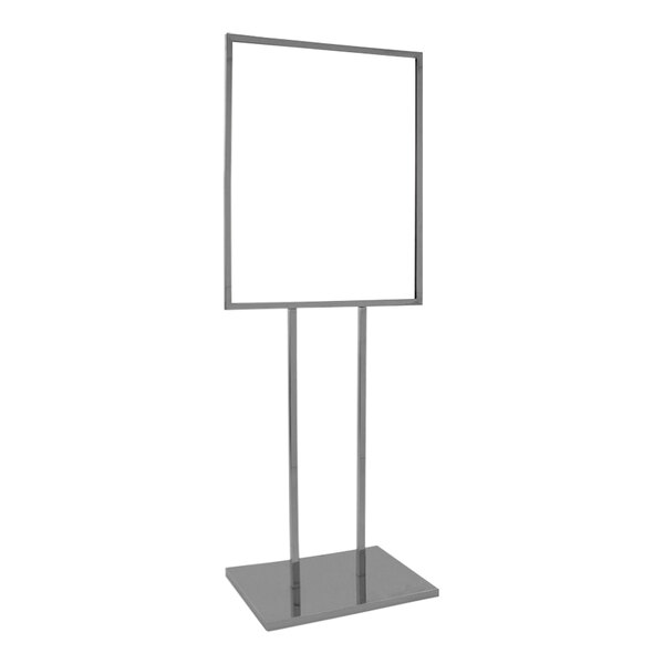 22" x 28" Chrome Bulletin Sign Holder with Twin Stem Extra Heavy ...