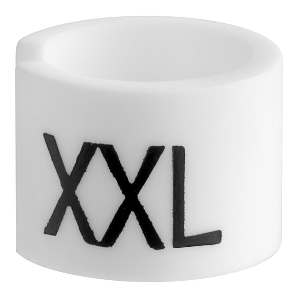 1/2" White Size Marker - XXL - 100/Pack