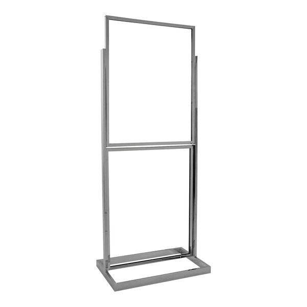 22" x 28" Chrome Double Bulletin Sign Holder with Rectangular Tube ...