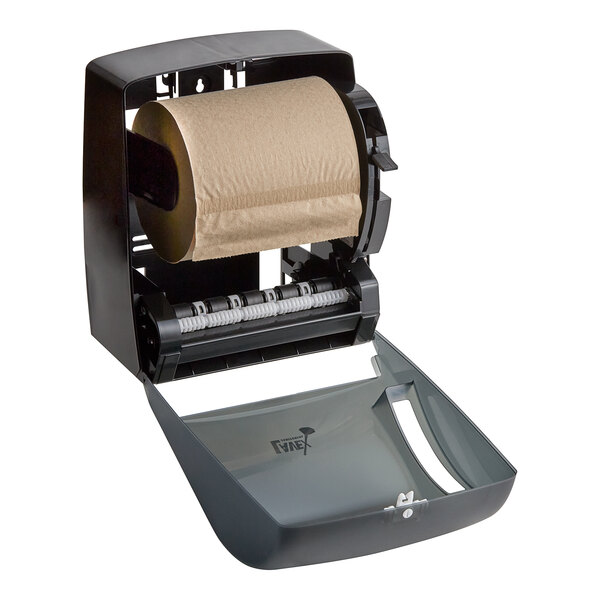 Lavex Translucent Black Lever Activated Paper Towel Dispenser with 6 ...