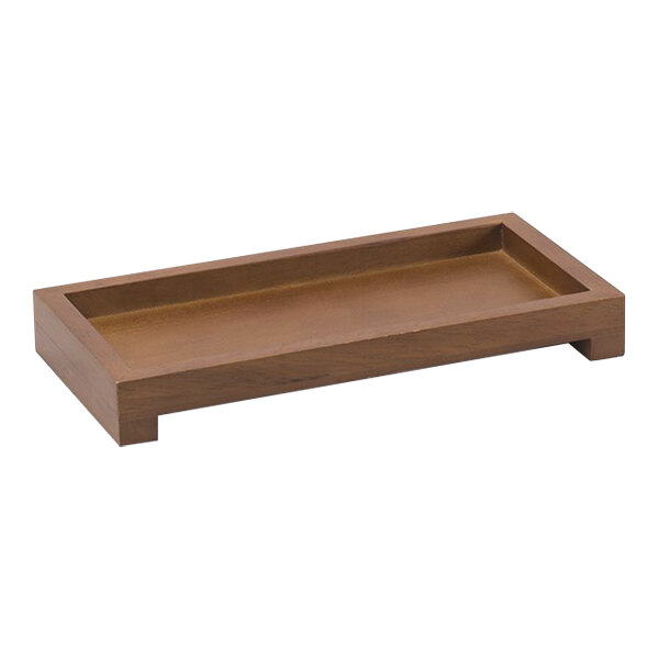 room360 Bangkok 8" x 4" Rubberwood Tray RTR029RUW22 - 6/Case