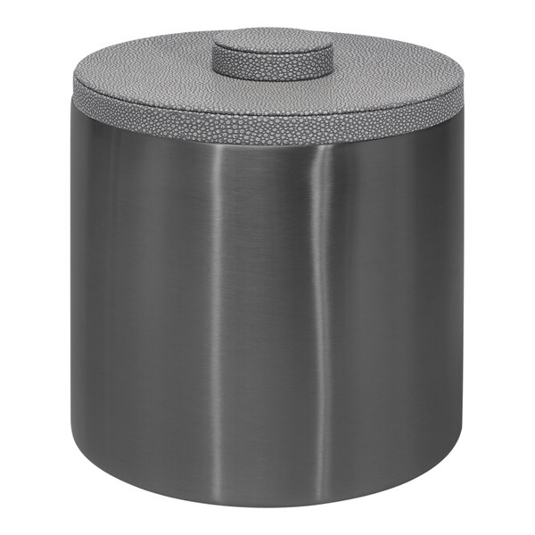 room360 Belize 3 Qt. Matte Black Stainless Steel Ice Bucket with Faux ...