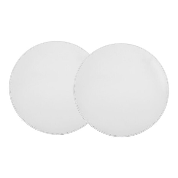 room360 London 12" Faux Leather White Reversible Round Mat / Liner - 12 ...