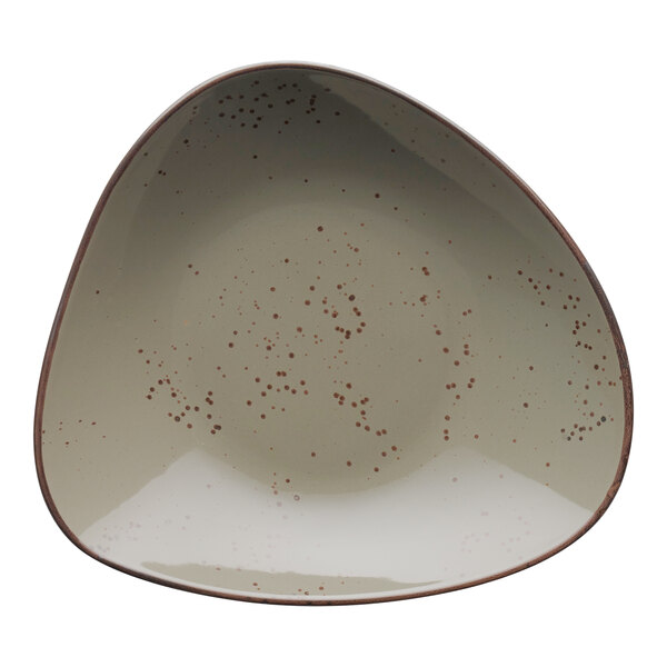 International Tableware Splash 20 oz. Green Smoke Triangular Stoneware ...