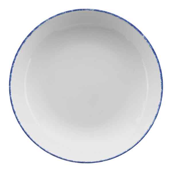 International Tableware Provincial 40 oz. Sponged Blue Porcelain Pasta ...