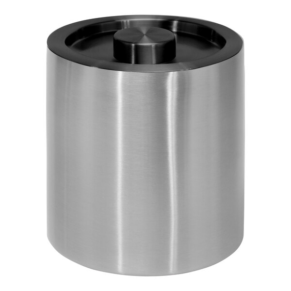room360 Tokyo 2 Qt. Silver Stainless Steel Ice Bucket with Matte Black ...