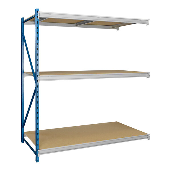 Hallowell 48" x 36" x 123" Marine Blue / Light Gray 3-Level Bulk Rack ...