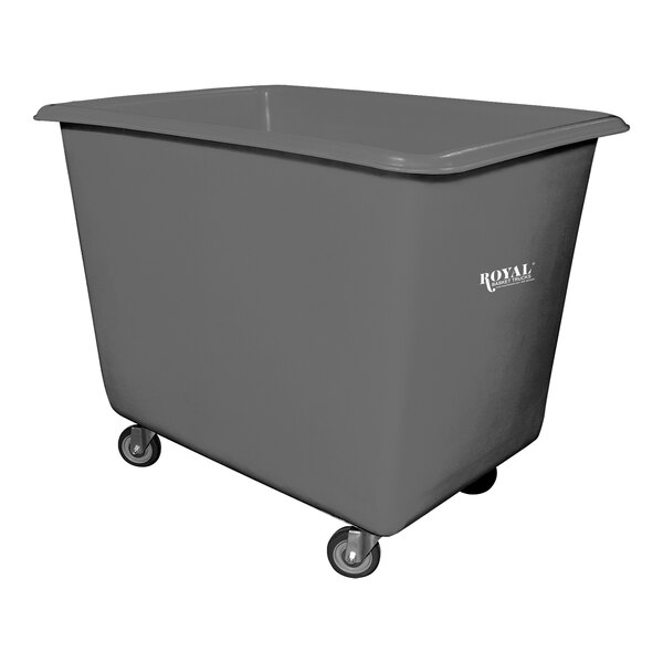 Royal Basket Trucks 25 Cu. Ft. Gray Poly Truck with Steel Base and 2 ...