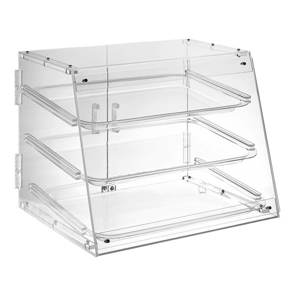 Thunder Group 21" x 17 1/4" x 16 1/2" 3 Tray Clear Acrylic Bakery ...
