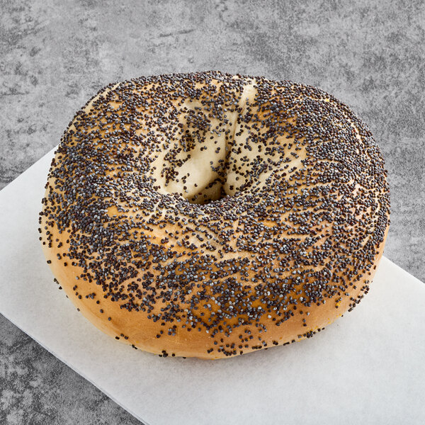 Just Bagels Frozen Authentic New York Poppy Seed Bagel 4 oz. - 48/Case