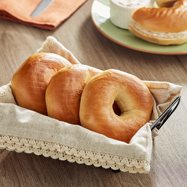 Just Bagels Frozen Authentic New York Plain Bagel 4 oz. - 48/Case