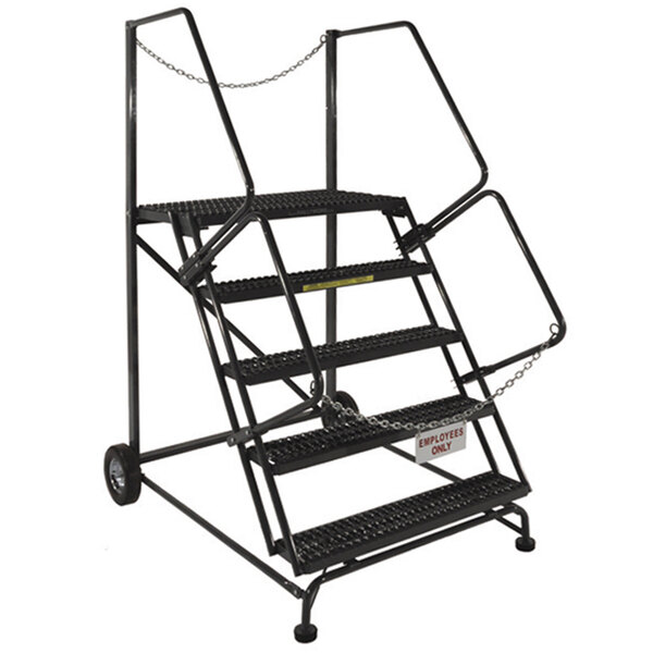 Ballymore 5-Step Gray Steel Cal/OSHA Compliant 59-Degree Slope Rolling ...