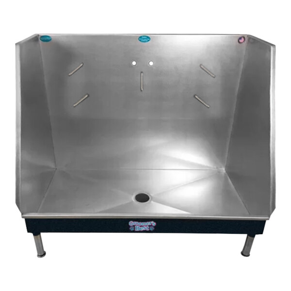 Groomer's Best GB58WI-BC 58" Black Walk-In Bathing Tub with Center Drain