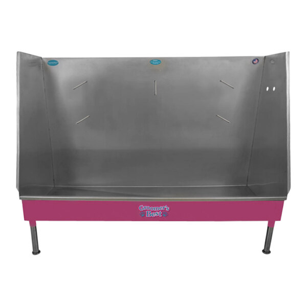 Groomer's Best GB58WI-PIR 58" Pink Walk-In Bathing Tub with Right Drain