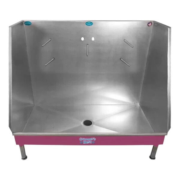 Groomer's Best GB48WI-PIC 48" Pink Walk-In Bathing Tub with Center Drain