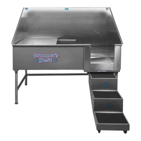 Groomer's Best GB58EL-GCL Elite 58" Gray Bathing Tub with Center Drain ...