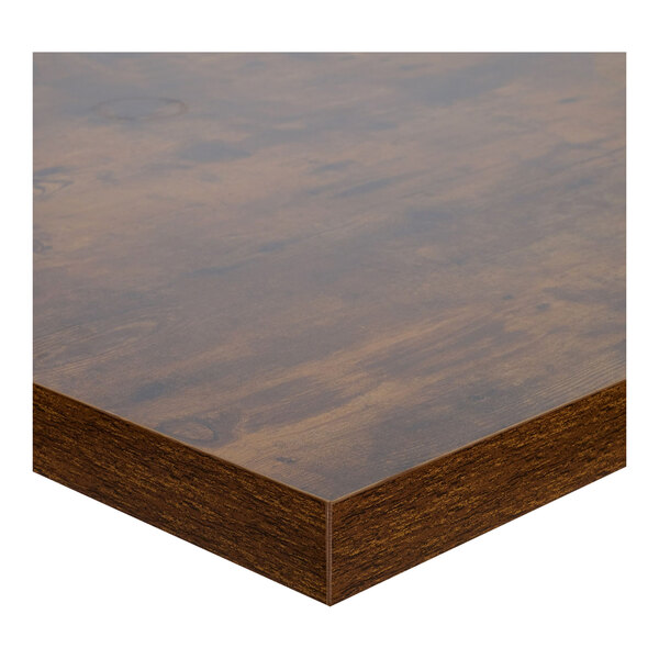 BFM Seating Relic 36" x 36" Vintage Walnut Square 2" Thick Melamine ...