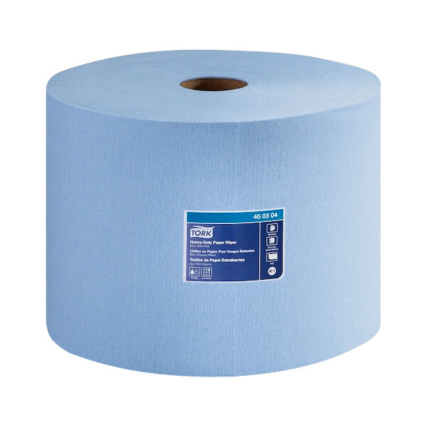 Tork Paper Wiper Plus 11" x 12" Blue Medium-Duty Wiper Giant Roll W1 ...