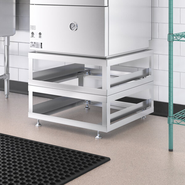 Main Street Equipment Adjustable 18" Undercounter Dish Machine Stand Set
