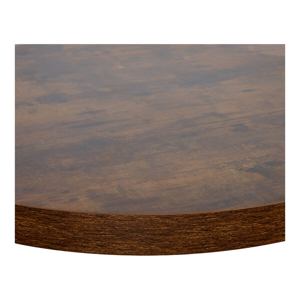 BFM Seating Relic 48" Vintage Walnut Round 2" Thick Melamine Table Top ...