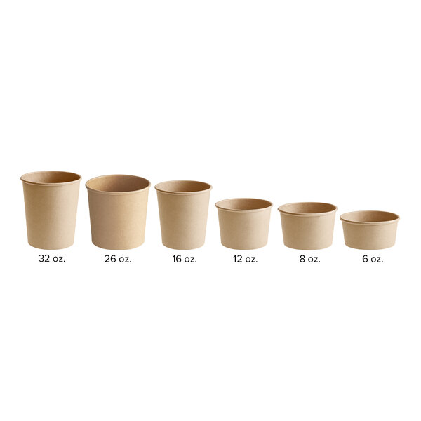 Choice 6 oz. Kraft Poly-Coated Paper Food Cup - 1000/Case