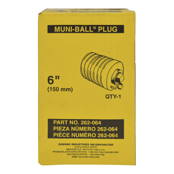 Cherne by Oatey 262064 Muni-Ball 6" Pipe Plug with 1 1/2" Bypass
