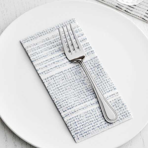 Hoffmaster FashnPoint 15 1/2" Square Tissue Blue Cottage Knit 1/8 Fold ...