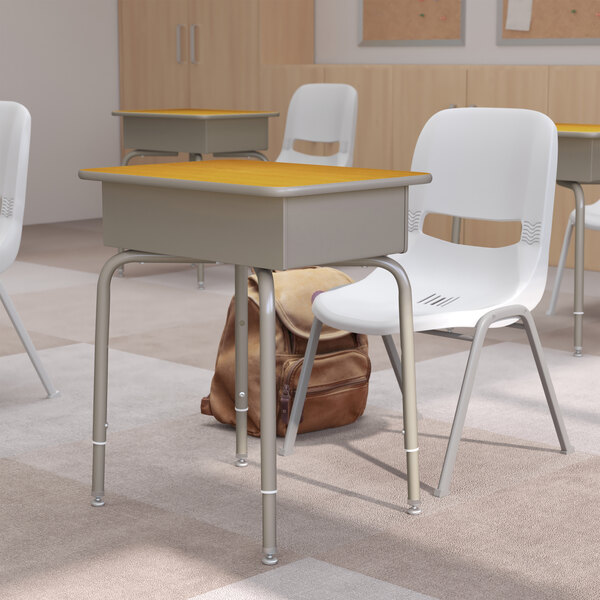 Flash Furniture Billie 22 1/4" - 31 1/4" Adjustable Height Maple ...
