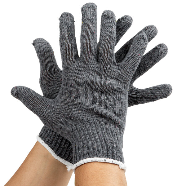 Cordova Economy Weight Gray Polyester / Cotton Work Gloves - Small - 12 ...