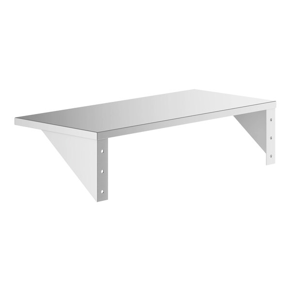 Lavex 8" x 18" Stainless Steel Wall-Mount Shelf
