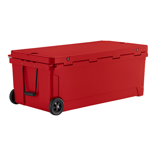 CaterGator CG200RDW Red 210 Qt. Mobile Rotomolded Outdoor Cooler / Ice ...
