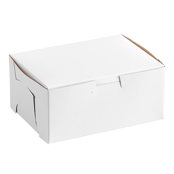 Baker's Lane 6" x 4 1/2" x 2 3/4" White Customizable Cake / Bakery Box ...