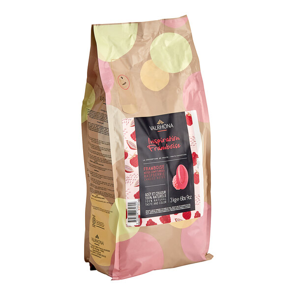 Valrhona Raspberry Inspiration Couverture Feve 6.6 lb. - 3/Case