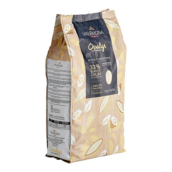 Valrhona Opalys 33% White Chocolate Feve 6.6 lb.