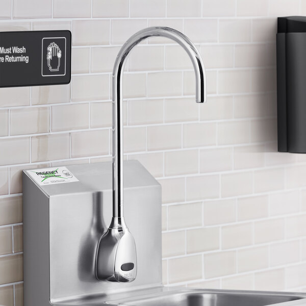 Delta Faucet 1501T4670 Wall-Mount Electronic Touchless Faucet with 6 ...