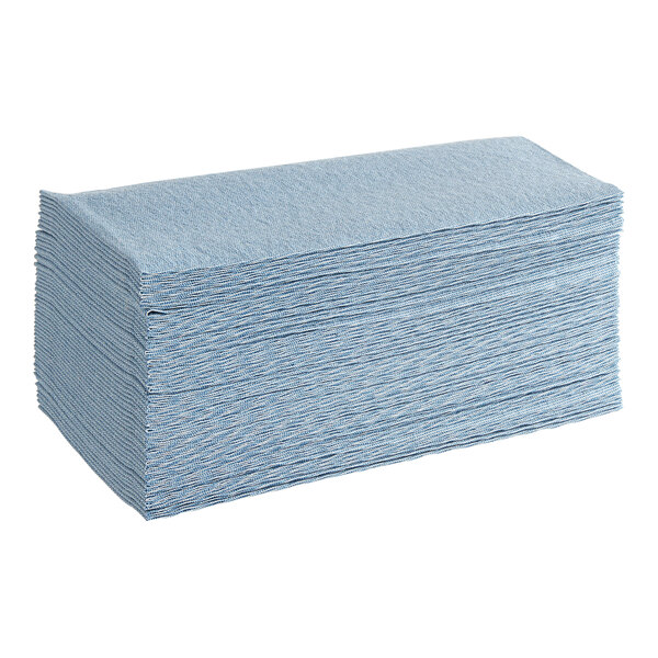 Hoffmaster Linen-Like Natural 12" x 17" Indigo 1/6 Fold Guest Towel ...
