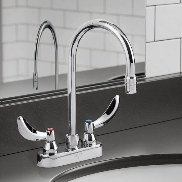 Delta Faucet 27C4944 Deck-Mount Lavatory Faucet with 4" Centers, Wrist ...