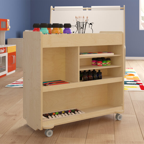 Flash Furniture Bright Beginnings 33" x 31 3/4" Wooden Mobile Storage ...