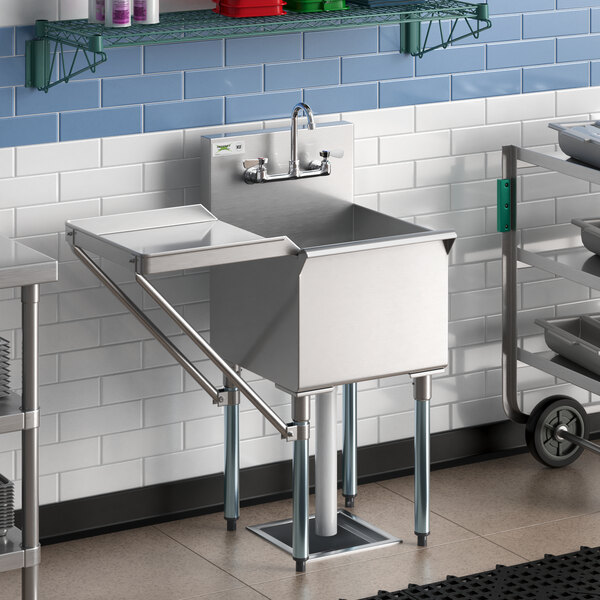 Regency 18" 16 Gauge Stainless Steel One Compartment Commercial Utility ...