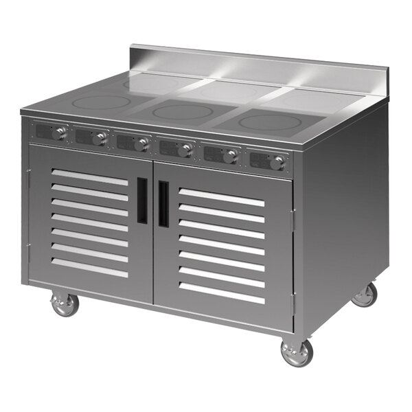 Spring USA BOH-3500DC-6 BOH Series 48" Mobile Induction Cooking Cart ...