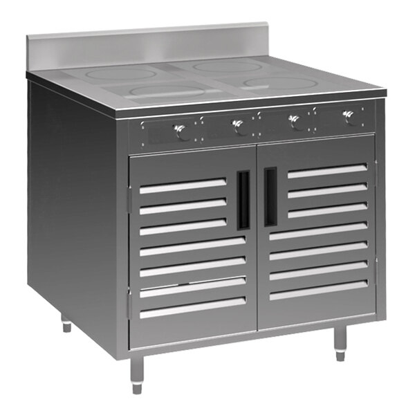 Spring USA BOH-2600D BOH Series 36" Slide-In Induction Cooking Cabinet with 4 Ranges and Doors ...
