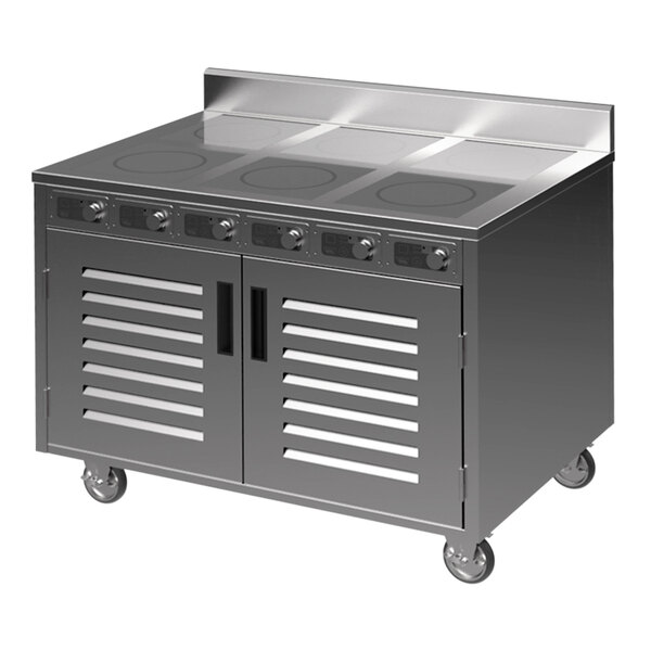 Spring USA BOH-2600DC-6 BOH Series 48" Mobile Induction Cooking Cart ...